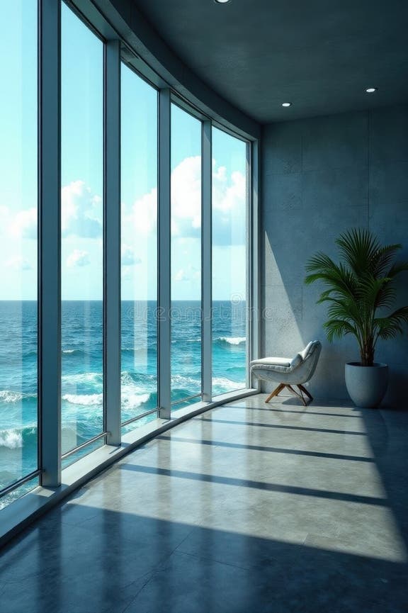 Expansive Glass Walls, Dramatic Ocean Backdrop, Architecture, Beach ...