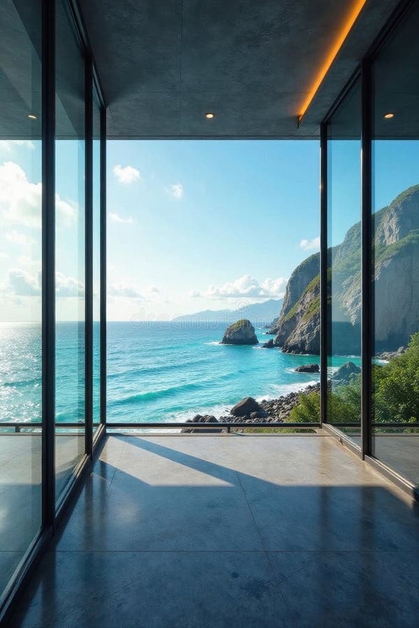 Expansive Glass Walls, Dramatic Ocean Backdrop, Luxury, View, Exterior ...