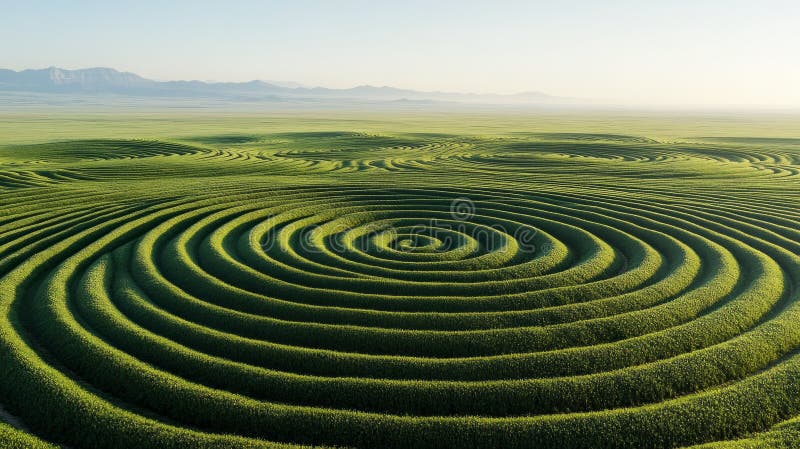 Expansive Green Field Features Striking Circular Crop Patterns ...