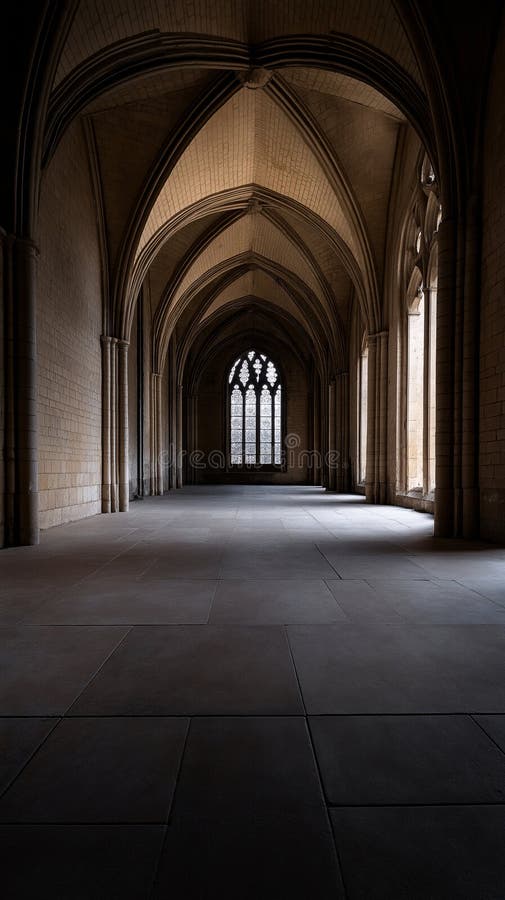 Cathedral Hall: Architectural Grandeur in a Softly Lit, Stone Setting ...