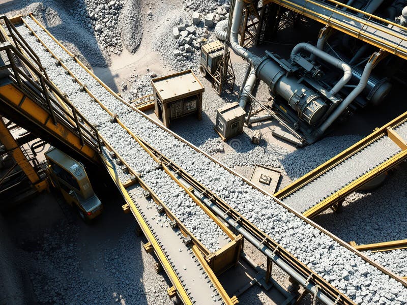 Modern Mining Facility Automated Conveyor Systems and Heavy Industry ...