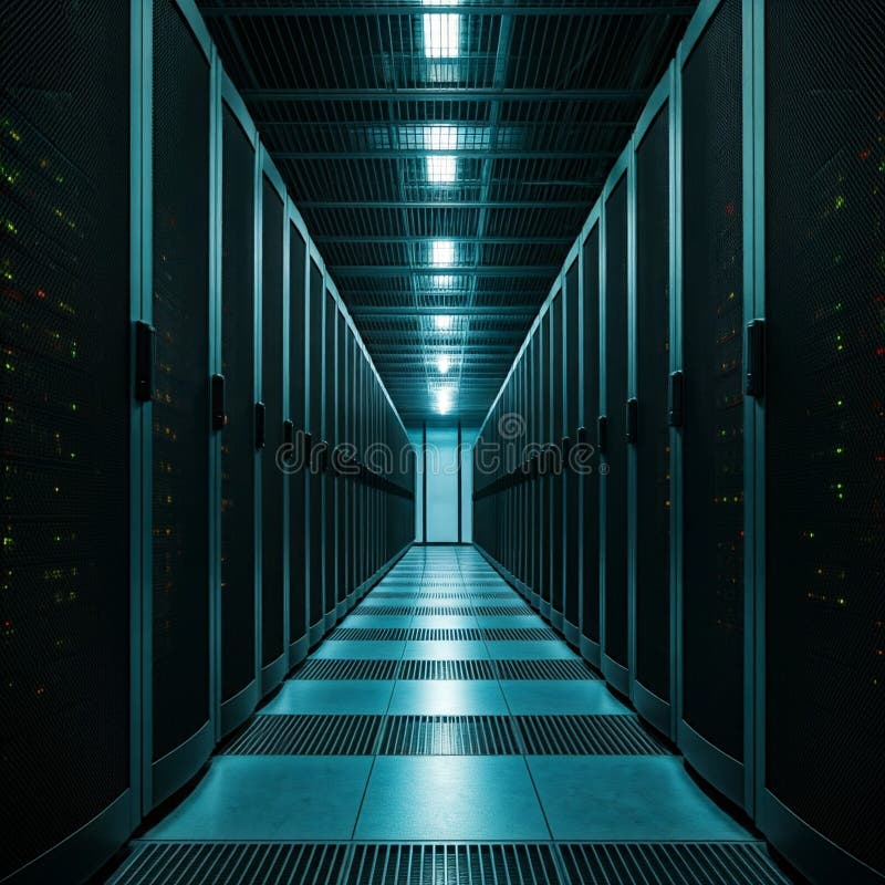 Data Center Lights Illuminated in a Subtle Glow Stock Image - Image of ...