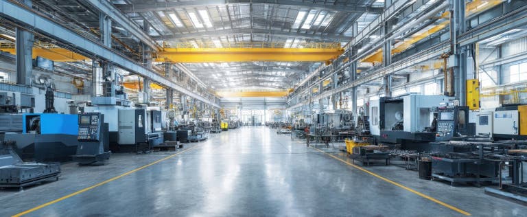 The Expansive Interior of a Modern Manufacturing Facility Highlighting ...