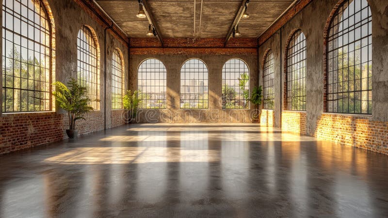 Expansive Interior Showcases Raw Brick Walls and Steel Beams ...