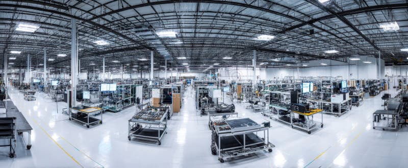 The Expansive Manufacturing Floor Showcasing High-tech Machinery and ...