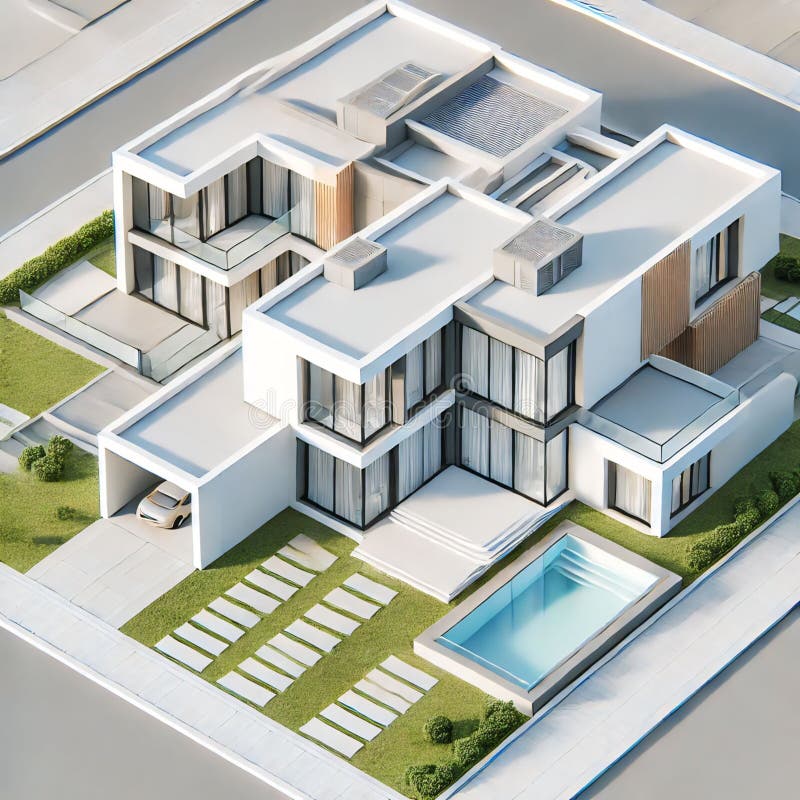 Expansive Modern Minimalist Home with Private Pool and Open Layout AI ...