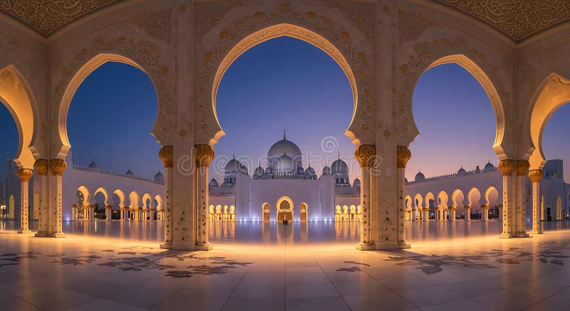 Beautiful Mosque Interior and Outer Design. Suitable for Background ...
