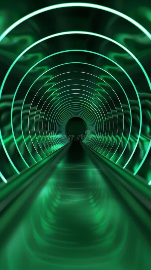 An Expansive Neon-illuminated Passageway Creates a Striking, Futuristic ...