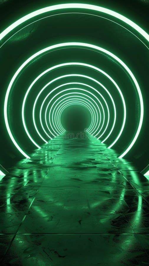An Expansive Neon-lit Corridor Creates a Visually Captivating Illusion ...