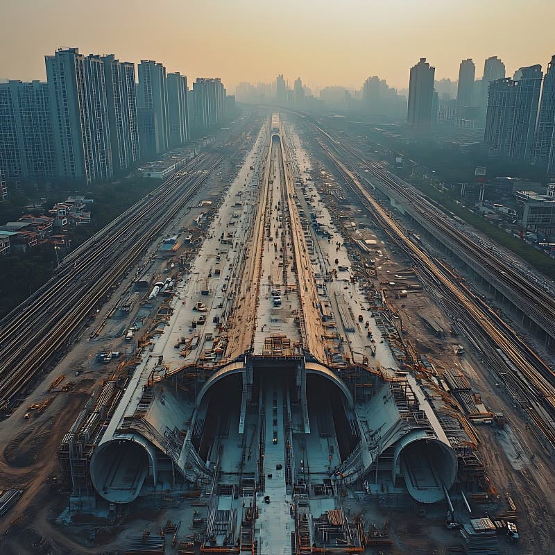 Expansive Overview of Urban Infrastructure Development at Sunrise Stock ...