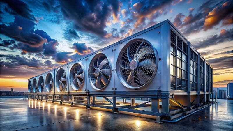 IndustrialScale Air Conditioning System a Panoramic View of Powerful ...