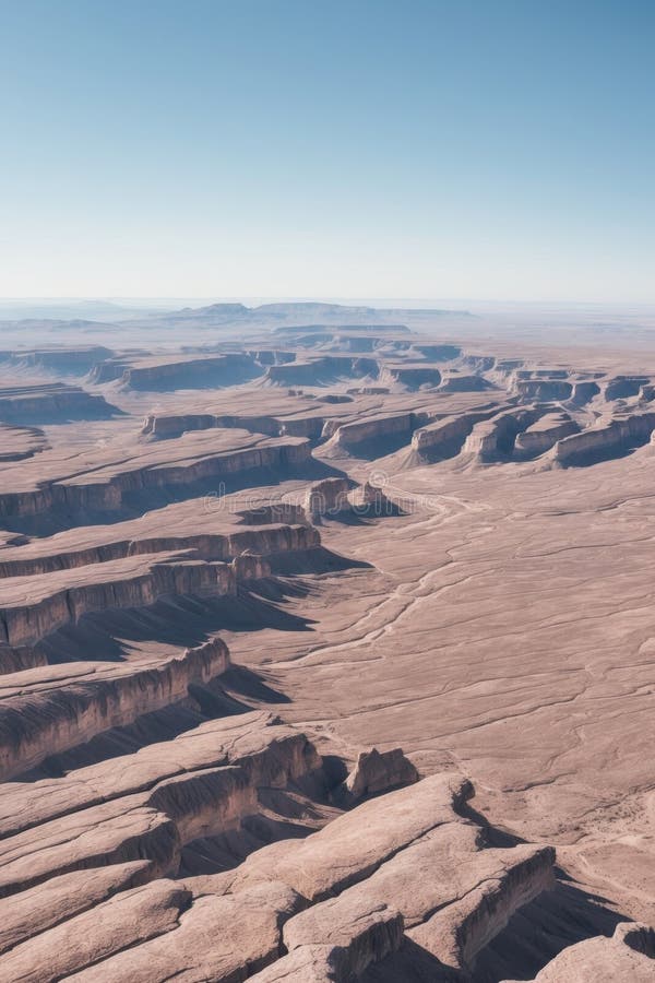 Expansive Plateau with Rugged Rock Formations Aerial View. Stock Photo ...