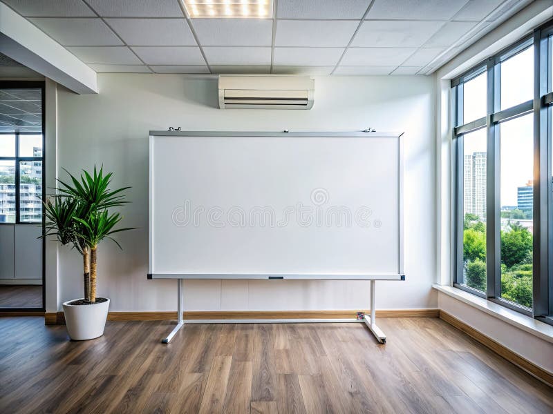 Large Blank Rectangular Whiteboard in a Modern Office or Classroom ...