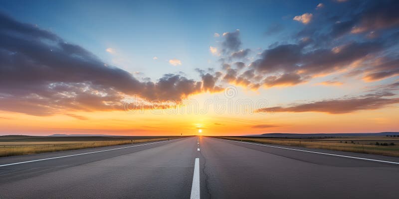 Expansive Road, a Wide Angle Glimpse of an Empty Highway for Digital ...