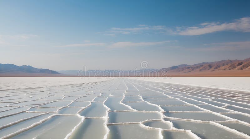 Expansive Salt Flats Under a Clear Sky with Distant Mountains in the ...