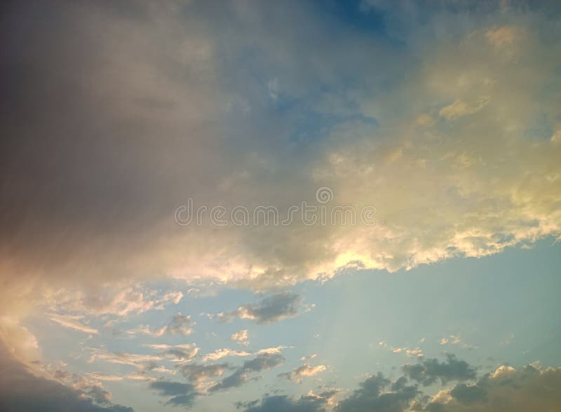 Beautiful View of Cloudes on Sky Stock Photo - Image of golden ...