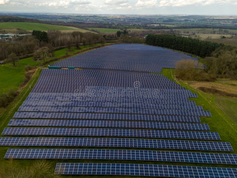 Expansive Solar Farm Aerial View Stock Photo - Image of countryside ...