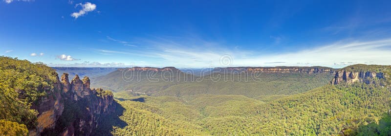 Expansive Valley View in Blue Mountains with Dense Forest, Dramatic ...
