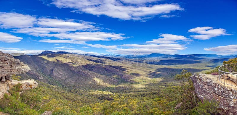 Expansive Valley View in Blue Mountains with Dense Forest, Dramatic ...