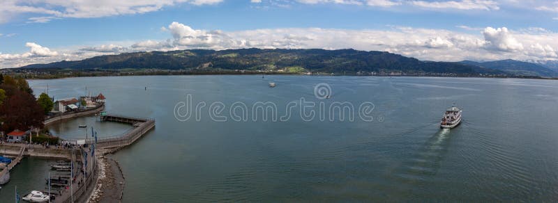 Expansive View of Lake Constance (Bodensee) from the Lindau Side, with ...