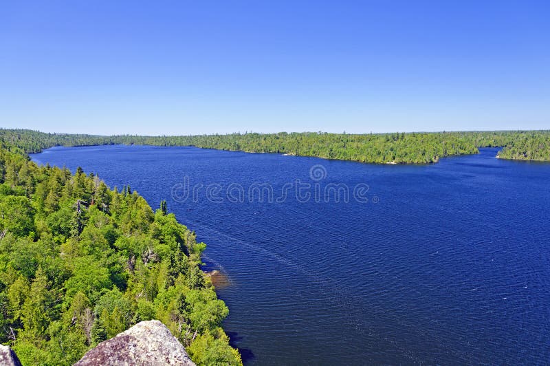 Expansive View from a Lake Shore Cliff Stock Photo - Image of ...