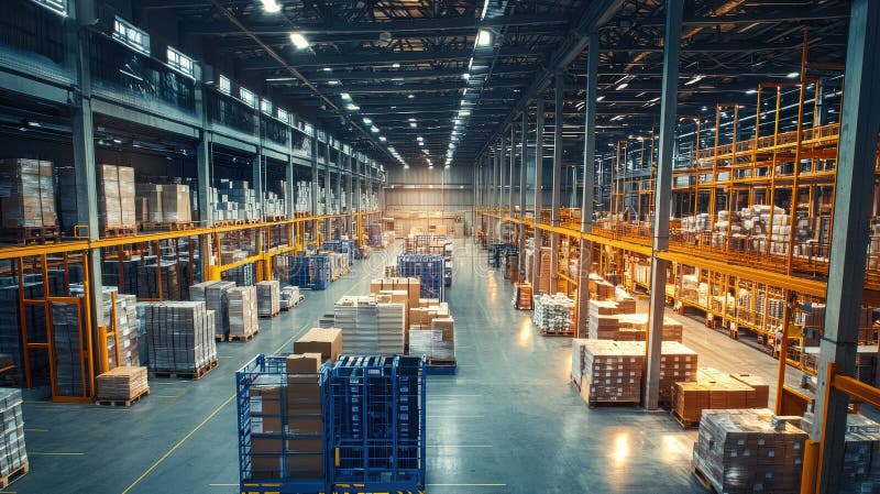 Expansive View of a Modern Warehouse with Storage and Logistics Stock ...
