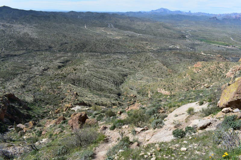 Expansive View of Superstition Mountains, from Picketpost Mountain ...