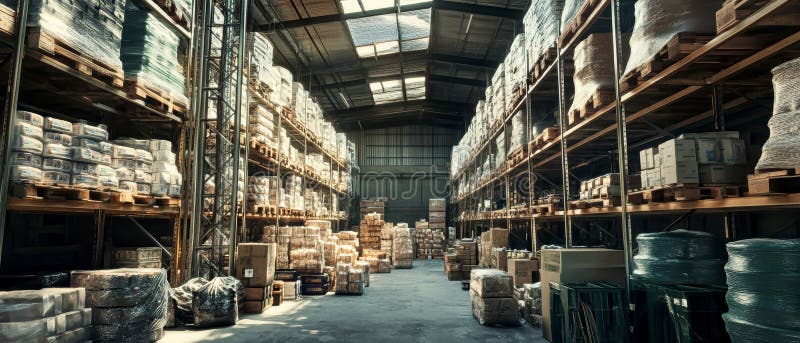 Expansive Warehouse Filled with Neatly Organized Materials Ready for ...
