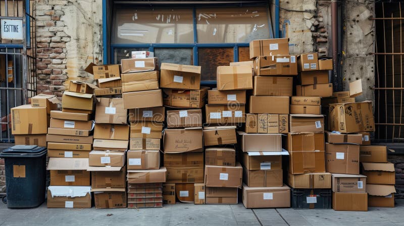 The Expansive Warehouse Overflowing with Numerous Boxes Stock Image ...