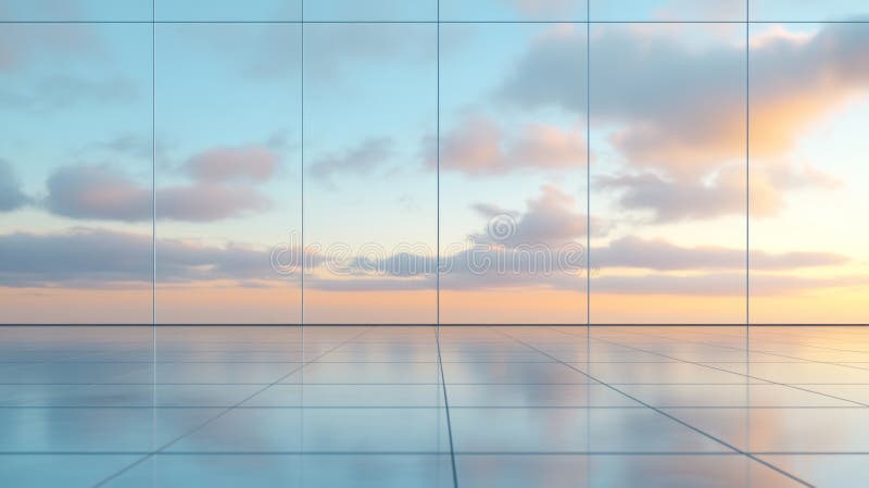 The Expansive Window Frames a Breathtaking Sunset, Setting the Scene ...