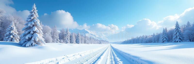 Expansive Winter Scene; Powdery Snow, Blue Sky , Winter, Cold Stock ...