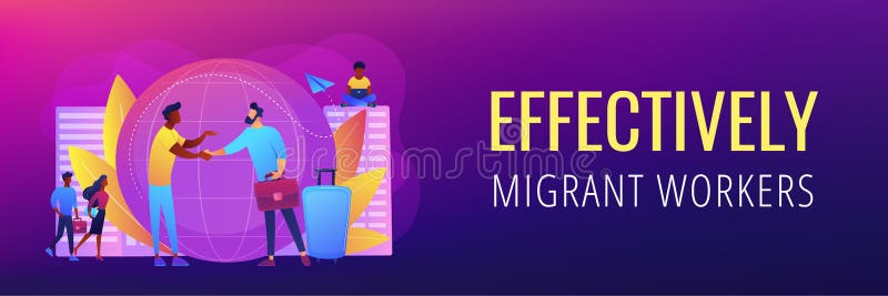 Expat Work Concept Banner Header. Stock Vector - Illustration of ...