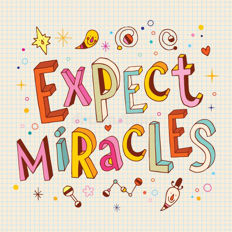 Expect Miracles Text Design Stock Vector - Illustration of ...