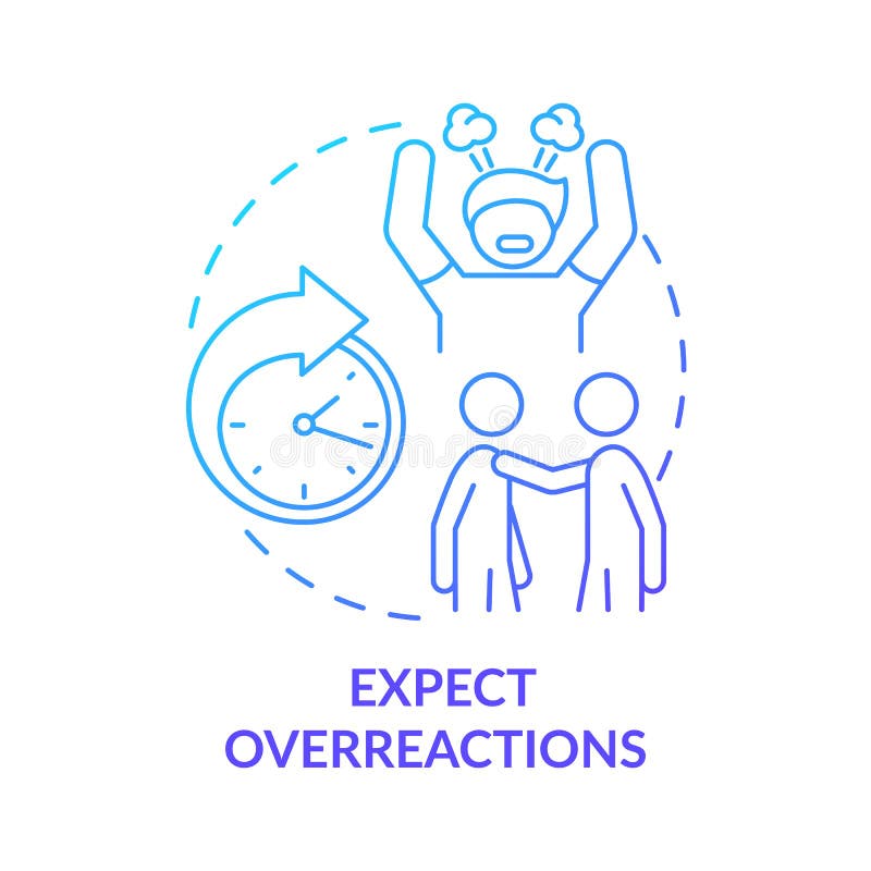 Expect Overreactions Blue Gradient Concept Icon Stock Vector ...