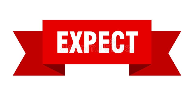 Expect ribbon. stock vector. Illustration of sticker - 191260824