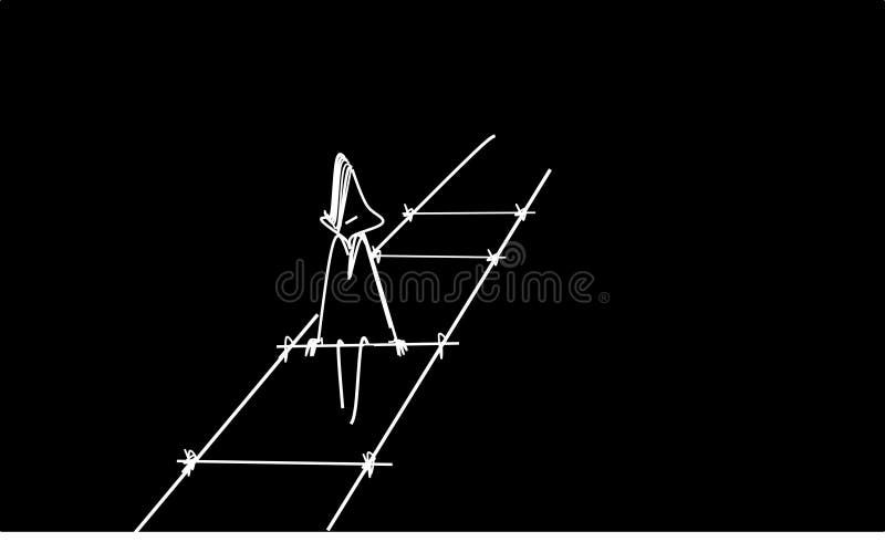 Expectation. Hope. Sad Man in a Sitting Position Stock Illustration ...