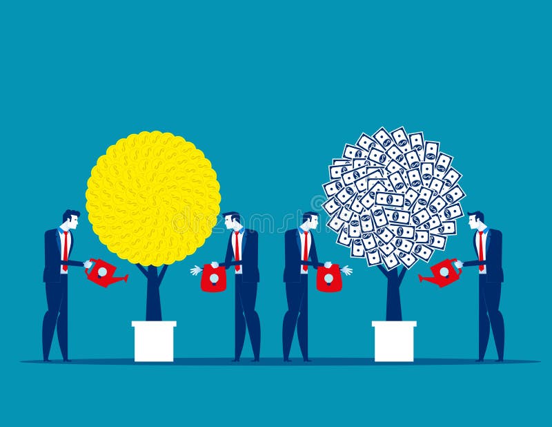 Expectation with Profit. Concept Business Vector, Teamwork, Successful ...