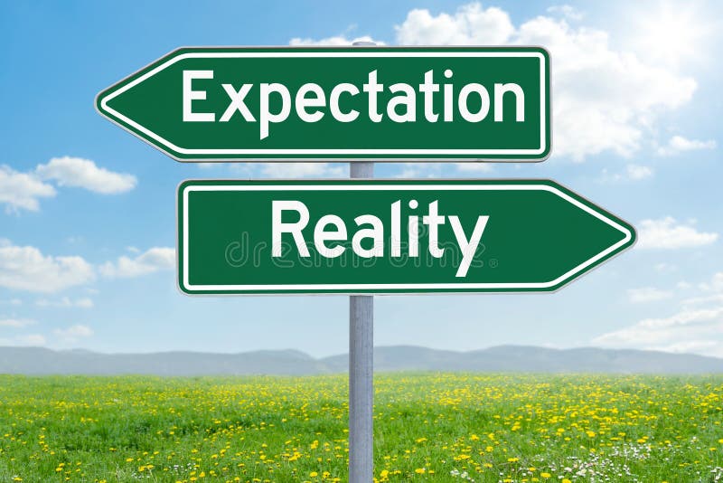 Expectation or Reality stock image. Image of realize - 339484967
