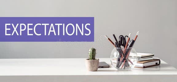 Expectations. Text Written on White Office Background Stock Image ...