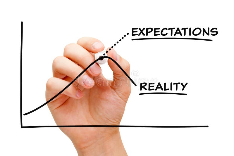 Expectations Vs Reality Business Graph Concept Stock Photo - Image of ...