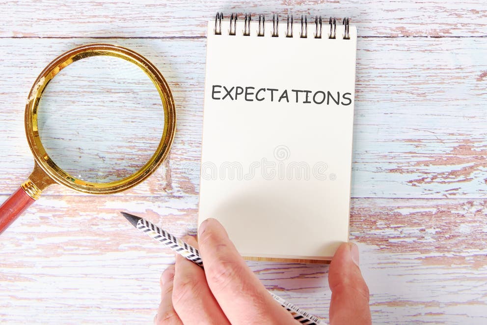 EXPECTATIONS Written on a Blank Sheet of a Notebook Stock Image - Image ...