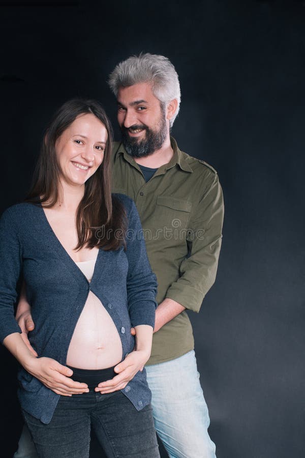 Expecting couple happy stock image. Image of cheerful - 69483689