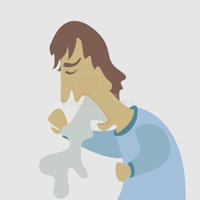 Expectoración del hombre ilustración del vector. Ilustración de ...