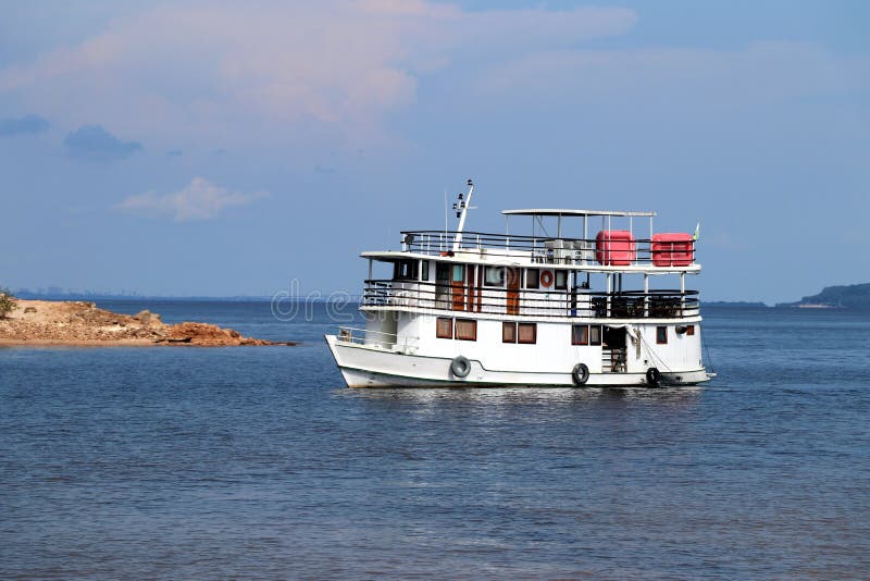 Expedition Boat on the Amazon River - Amazon, Brazil Stock Photo ...