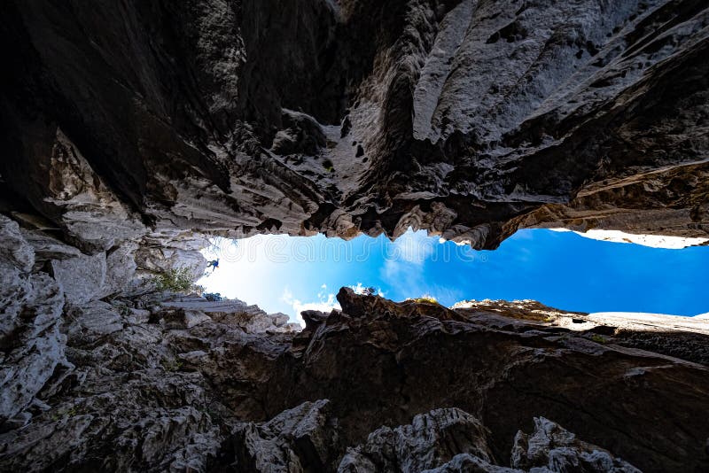 Expeditions in Wild, Dangerous and Mystical Mountains, Cliffs and Caves Stock Image - Image of ...