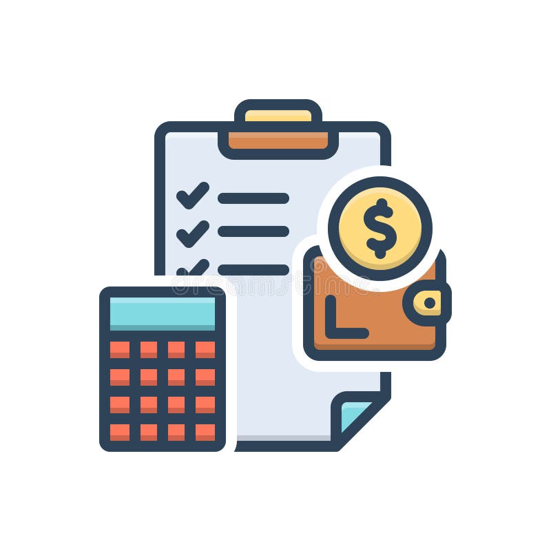 Color Illustration Icon for Expenditure, Expense and Calculator Stock ...