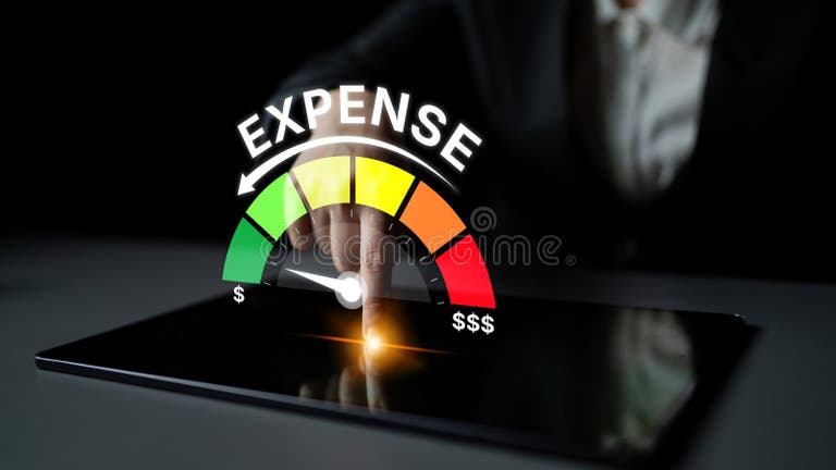 Expense Control Gauge Showing Low To High Spending Level Latch Stock ...