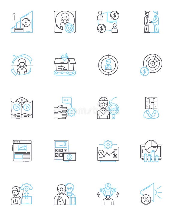 Expense Control Linear Icons Set. Budgeting, Cost-cutting, Tracking ...