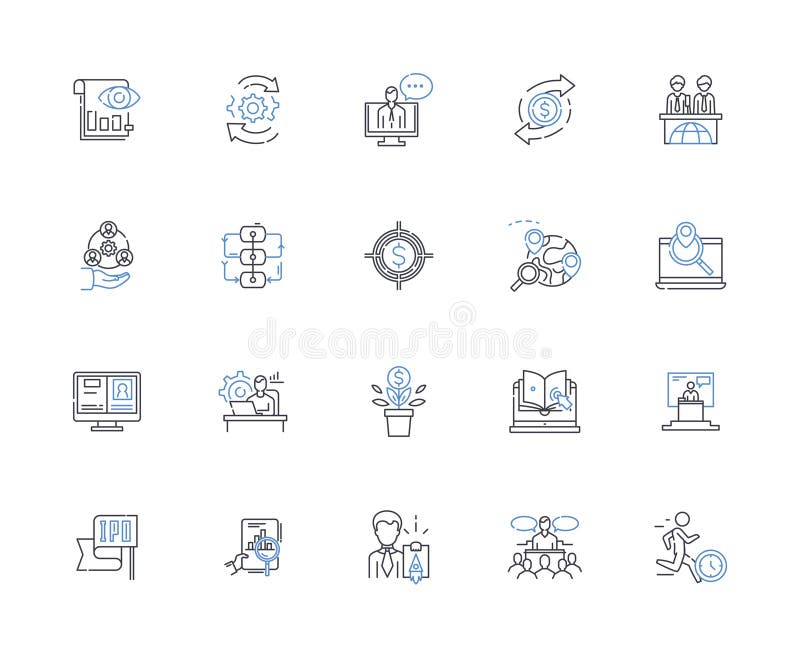 Expense Management Line Icons Collection. Budgeting, Tracking ...