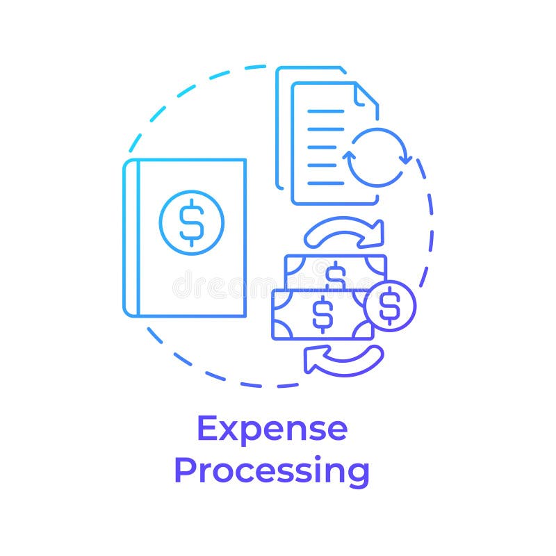 Expense Processing Blue Gradient Concept Icon Stock Vector ...